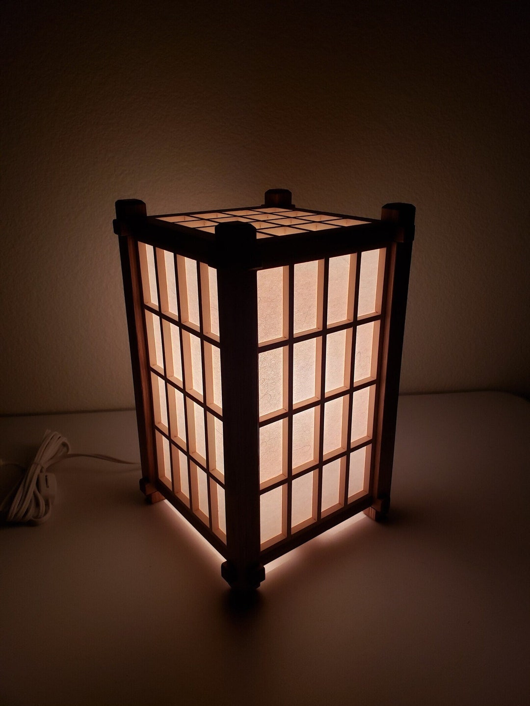 Handcrafted Wooden Kumiko Lamp Shoji Paper Japan Mood Lighting 120V for ...