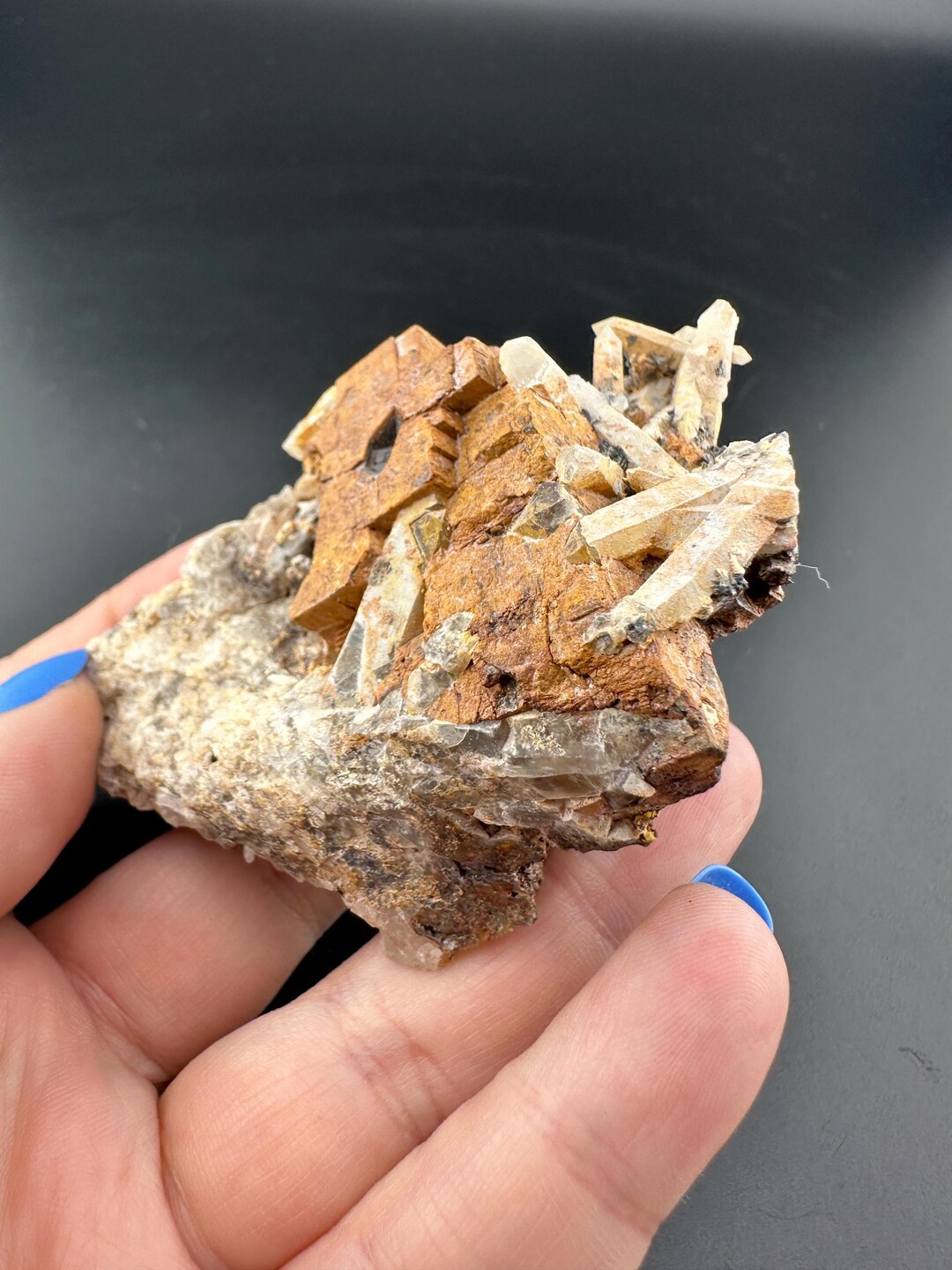 Quartz Limonite Crystal Cluster - Iron Cap Mine, Arizona - Etsy