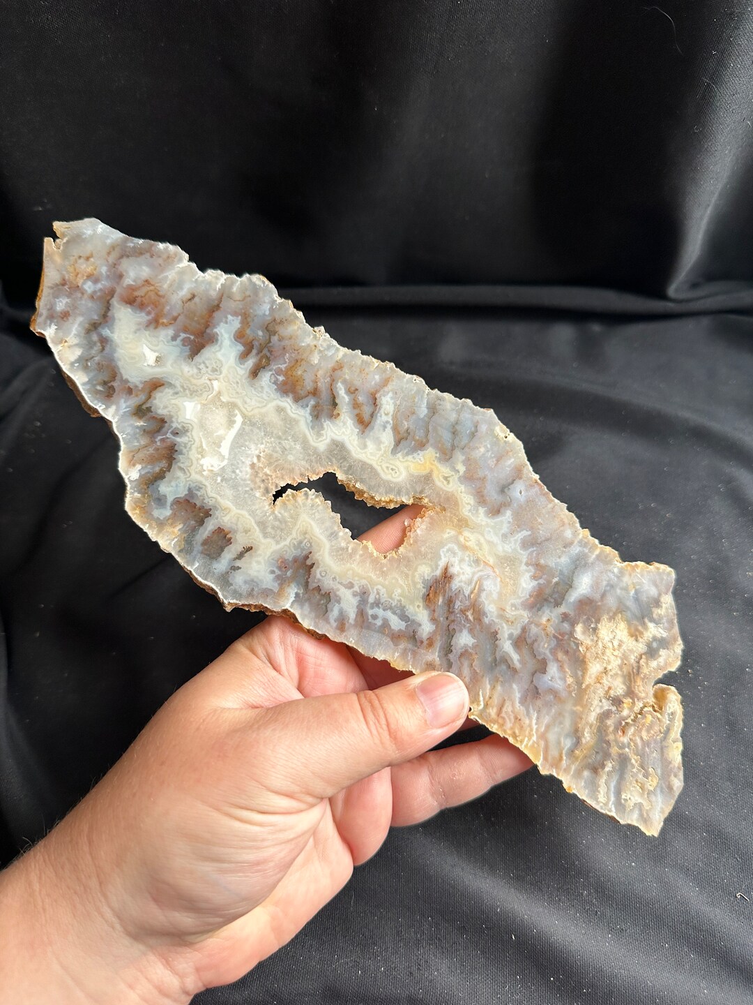 Graveyard Plume Agate - Rough Lapidary Unpolished Slab - Crystal Pocket ...