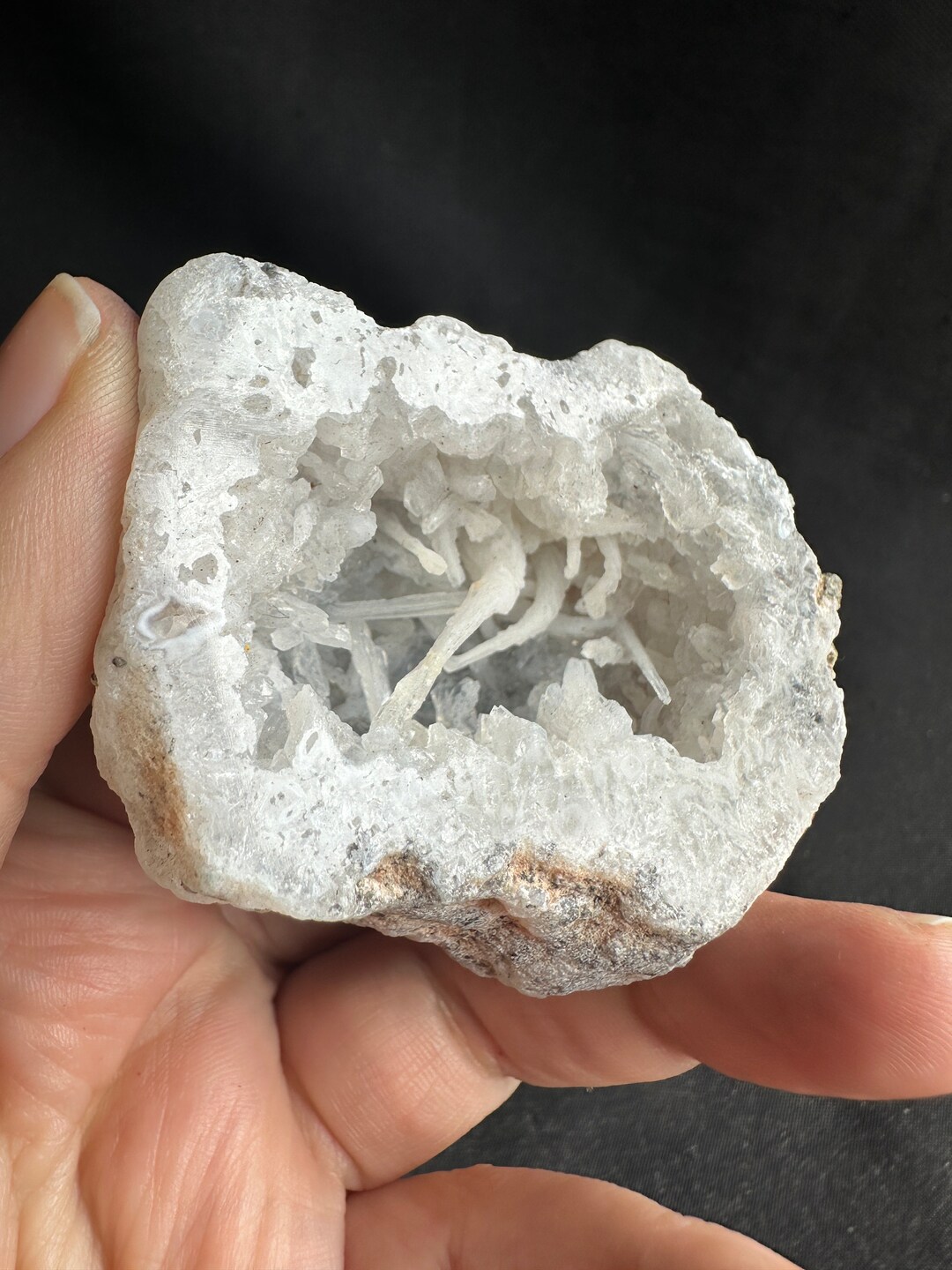 Quartz Geode Half - Polished Rough Lapidary Display Specimen ...