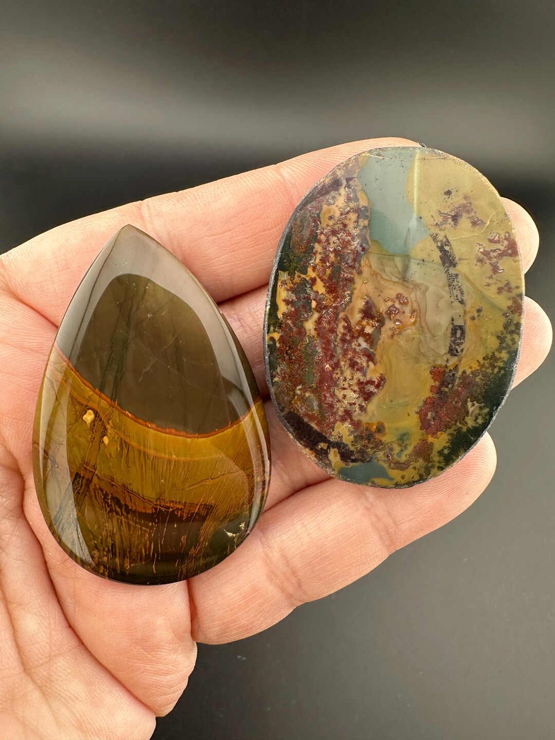 Blue Mountain Jasper - Pre-form & Polished Cabochon - Oregon - Etsy