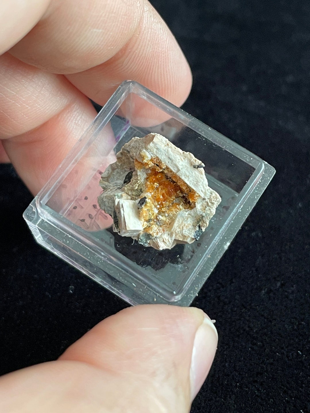 Stilbite and Analcime on Acmite - Micromount Crystal - Granite Mountain ...