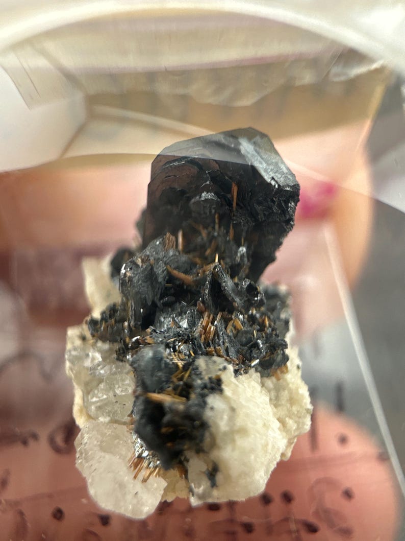 Rutile on Hematite - Micromount Crystal - Cavaradi - Canton Uri ...