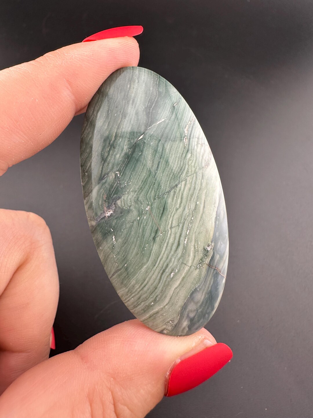 Gary Green Jasper - Larsonite - Oval Cabochon - Mcdermitt, Oregon - Etsy