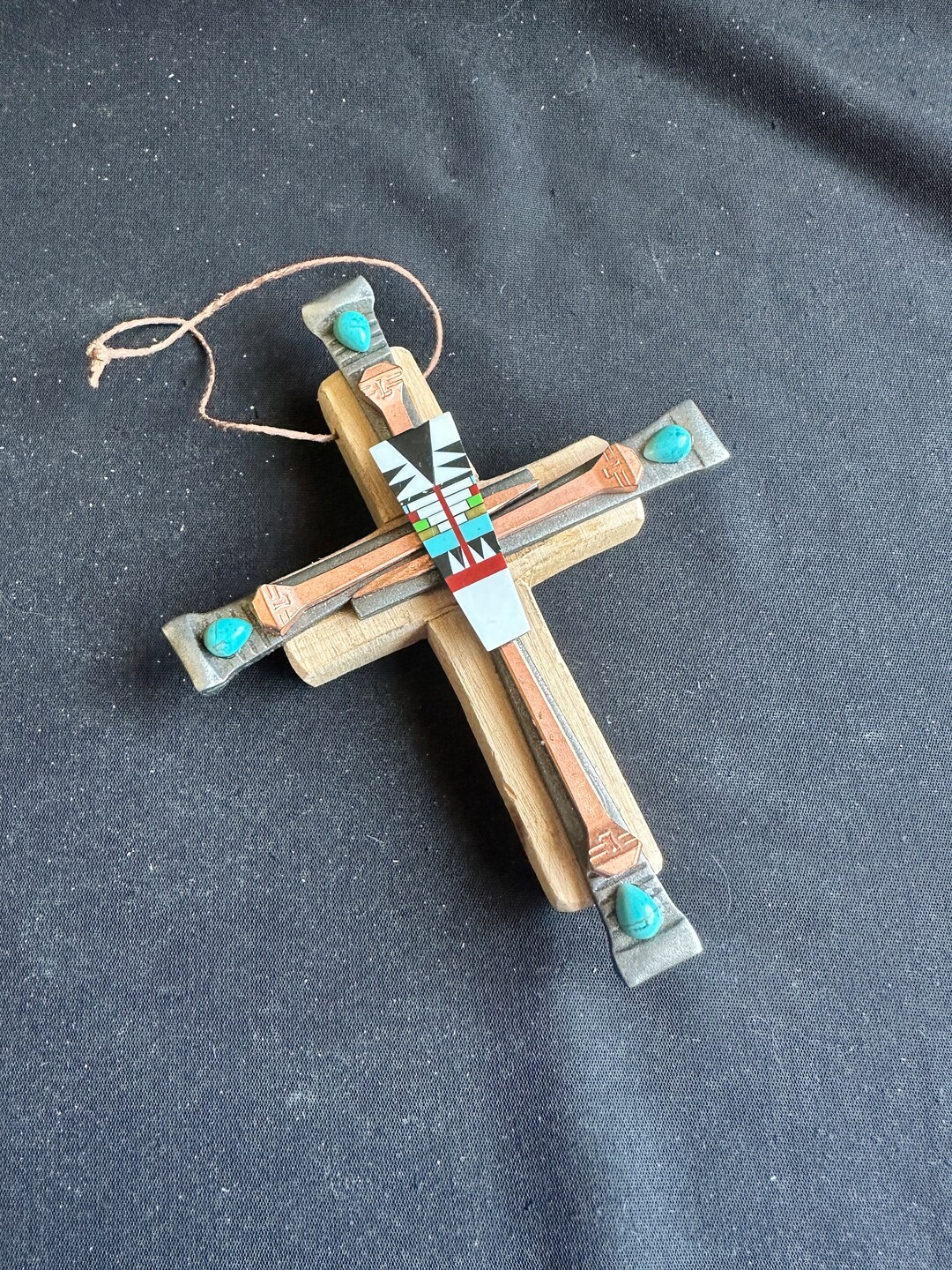 Native Inlay American Cross 2024 Wall Hanging Handmade Kenny Gallegos ...