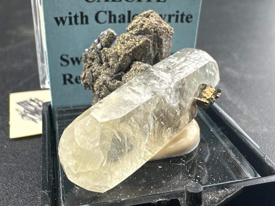 Calcite With Chalcopyrite Thumbnail Crystal - Sweetwater Mine, Reynolds ...