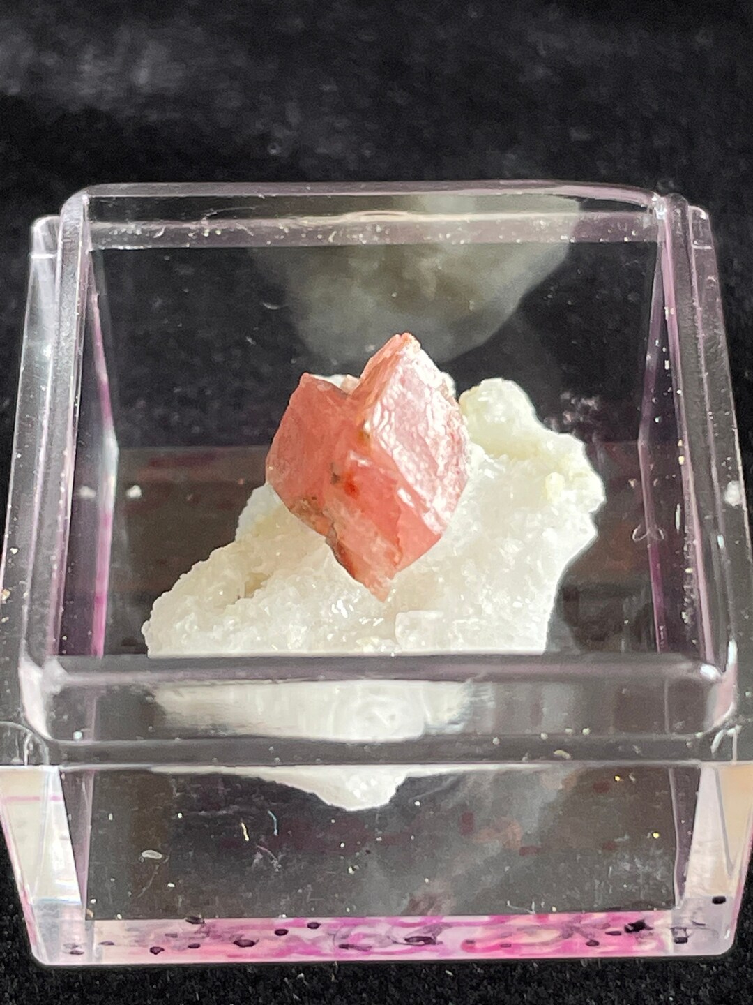 Rhodochrosite on Albite - Micromount Crystal - Mt. St. Hilaire - Quebec ...