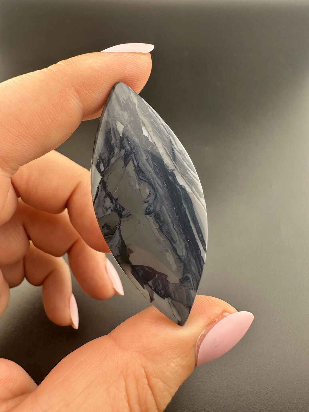 Leland Blue - Swirl Slag Glass - Shield Cabochon - Michigan - Etsy