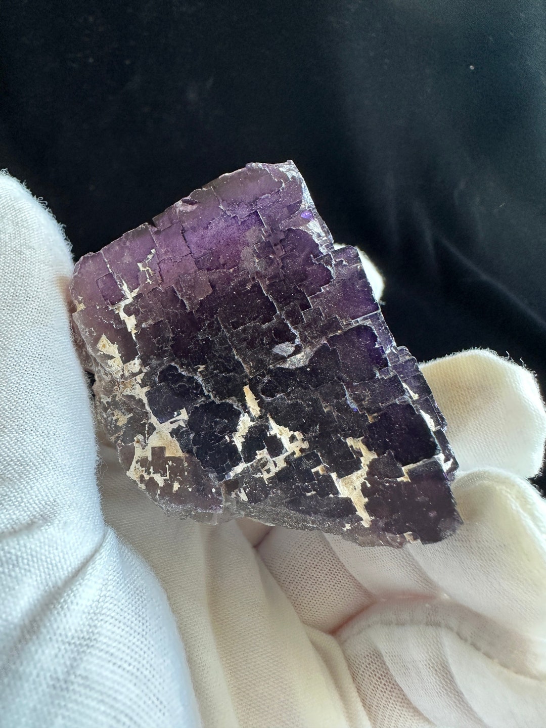 Fluorite Dark Purple Crystal Cluster - Etsy
