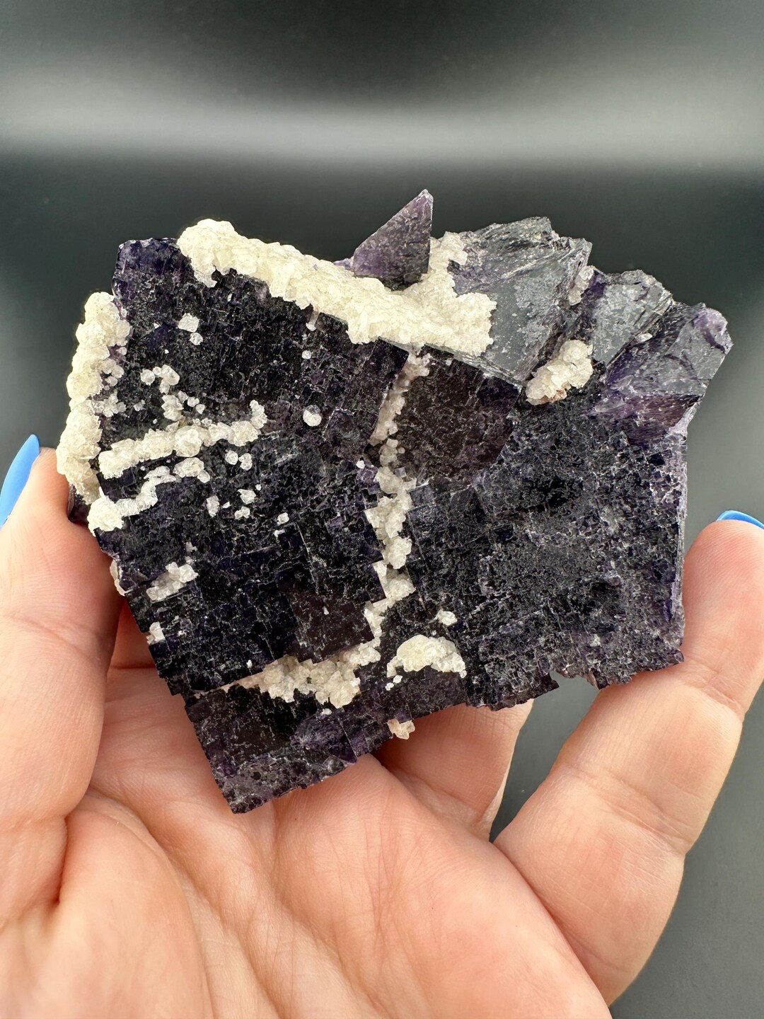Fluorite With Barite - Dark Purple - Crystal Cluster - Elmwood Mine ...
