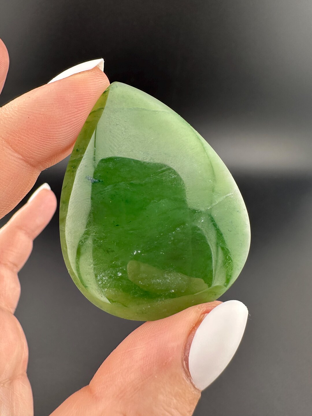 Green Jade - Teardrop Cabochon - Alaska - Etsy