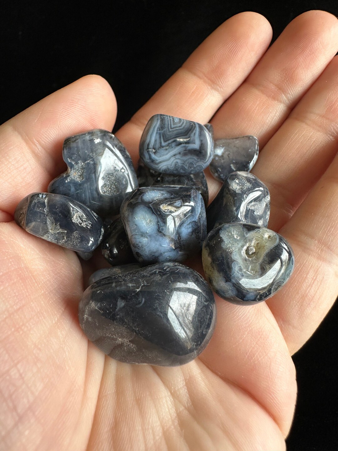 Blue Agates - Tumbled Stones - Lot - Etsy