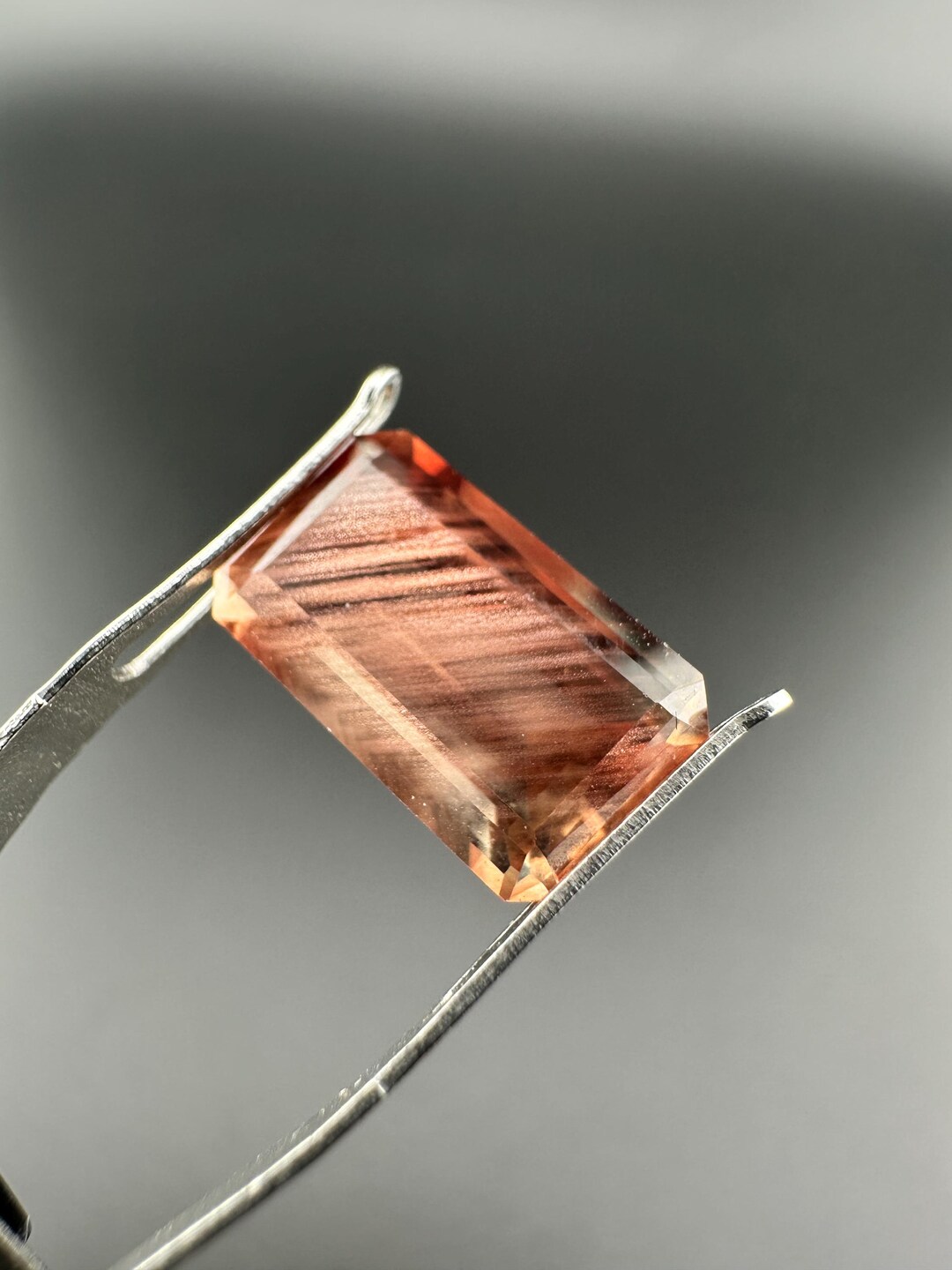 Oregon Sunstone Faceted Gemstone - Emerald Cut - 4.76 Carats - Schiller ...