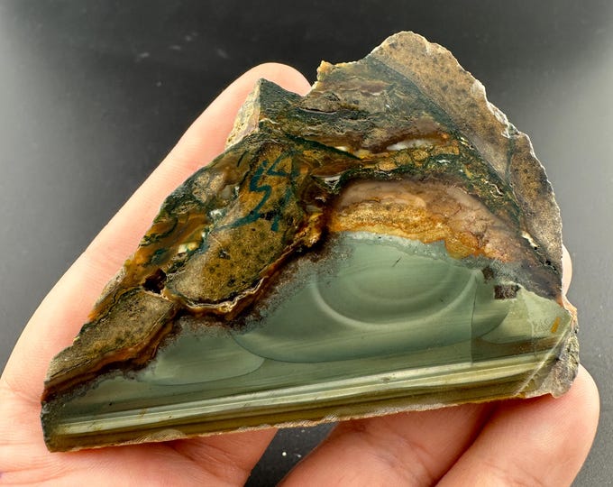 Beautiful Blue Biggs Jasper Polished Specimen Pair. One Slab One Faced ...
