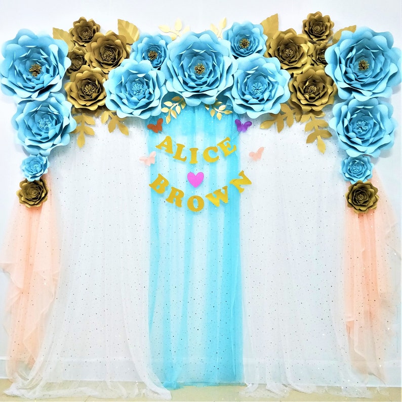 Large Paper Flowers Backdrop Paper Flowers Wedding Backdrop | Etsy