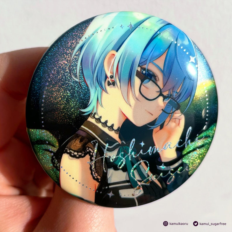Hoshimachi Suisei Glitter Laminated Button Metal Badge - Etsy Australia