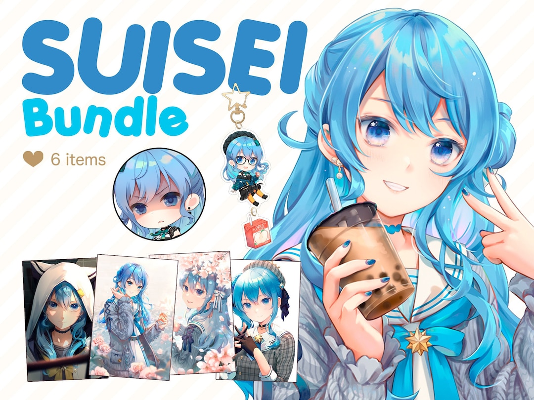 Hololive Hoshimachi Suisei Bundle Acrylic Standee Keychains and Small ...