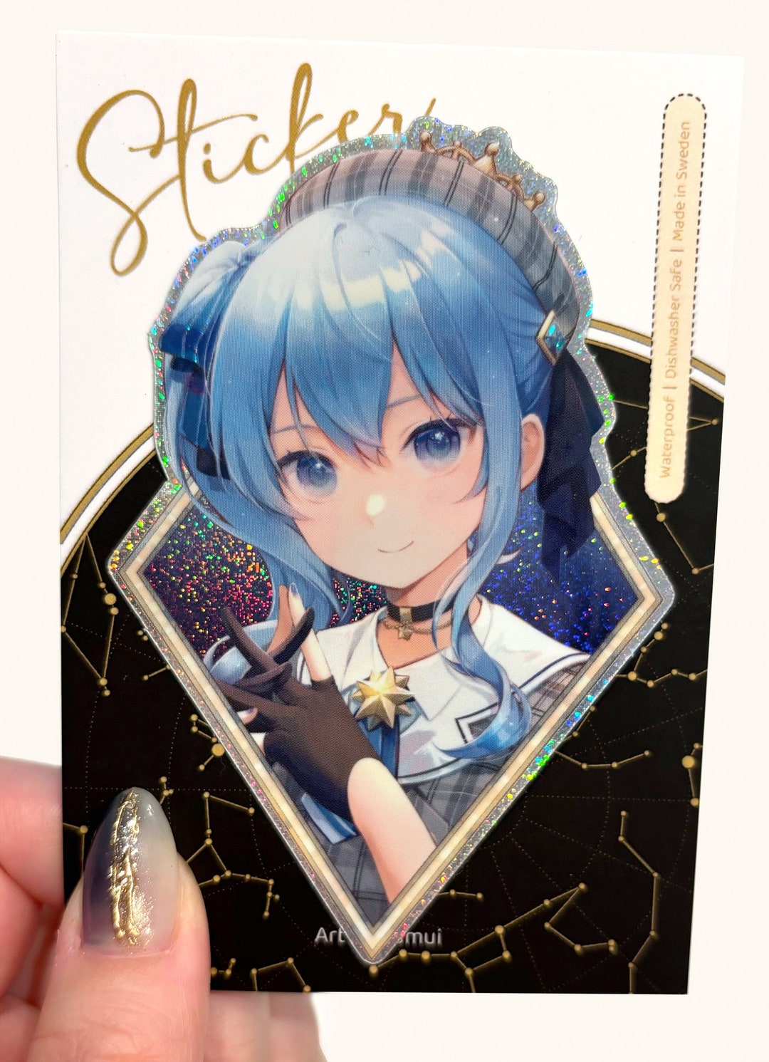 Hoshimachi Suisei Waterproof Vinyl Sticker for Laptop and Water Bottle ...