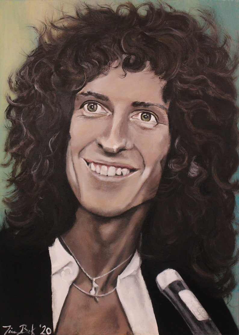 Brian May Portrait Queen Guitarist Painting Print Poster Art - Etsy