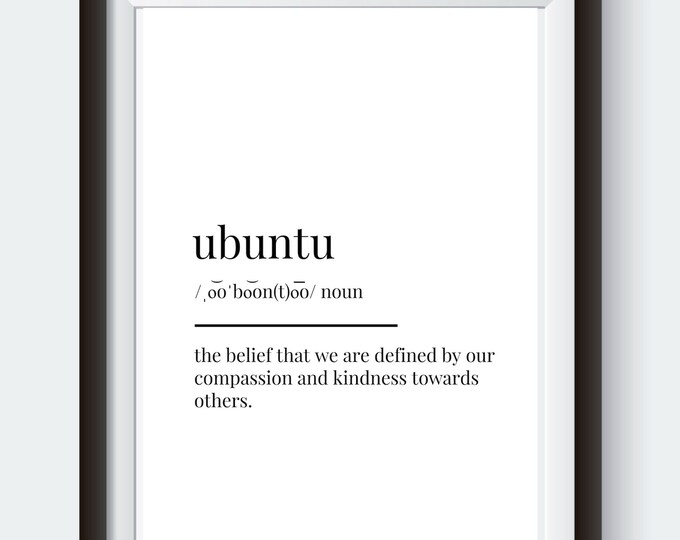 Ubuntu Definition Print Wall Art Print Wall Art Minimal - Etsy
