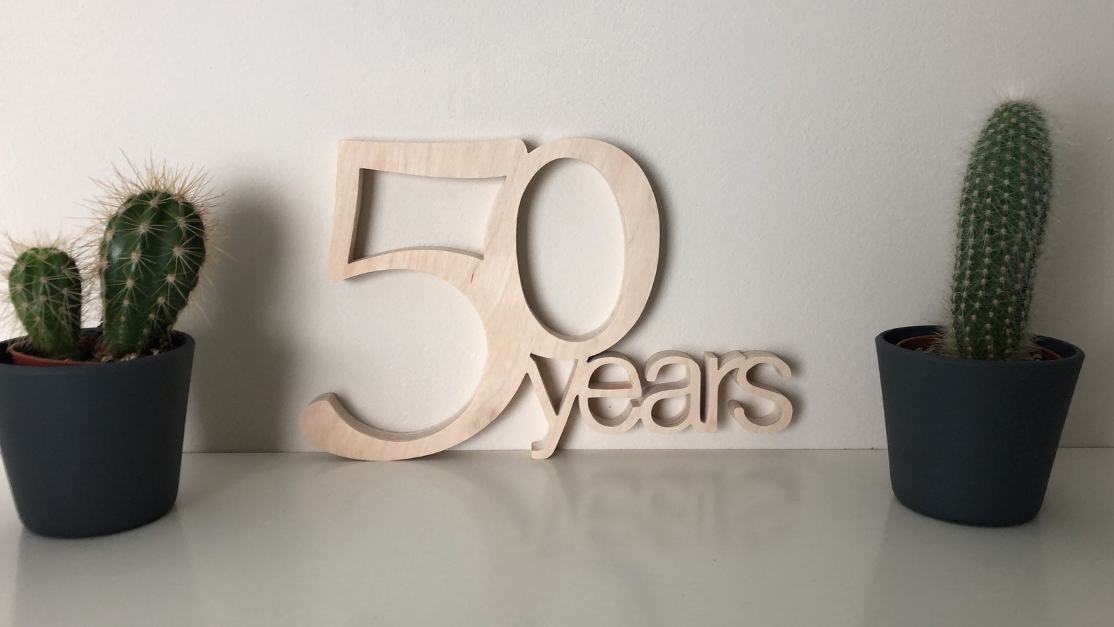 Lettering 50 years in wood | Etsy