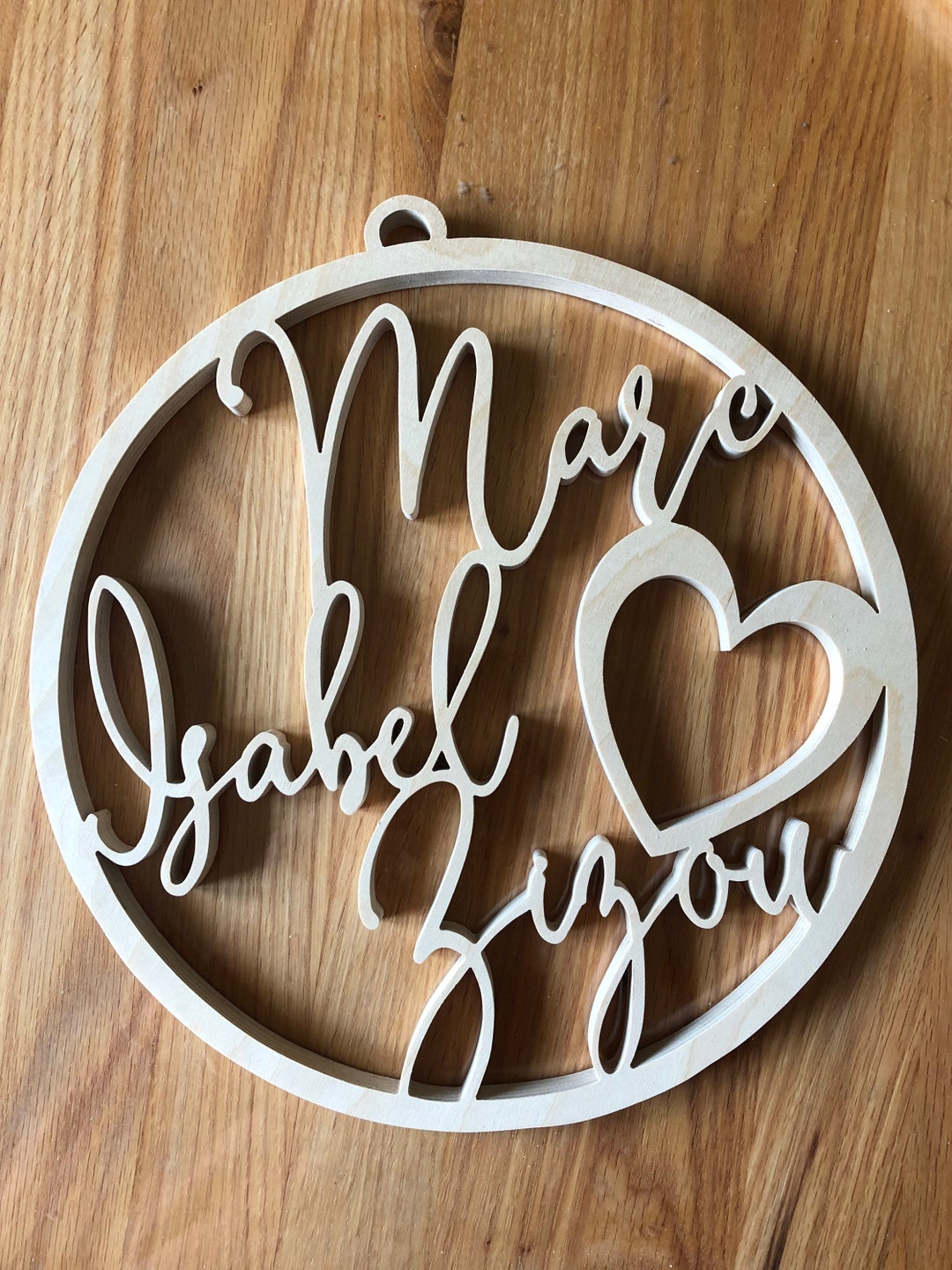 Circle With Name Made of Wood - Etsy