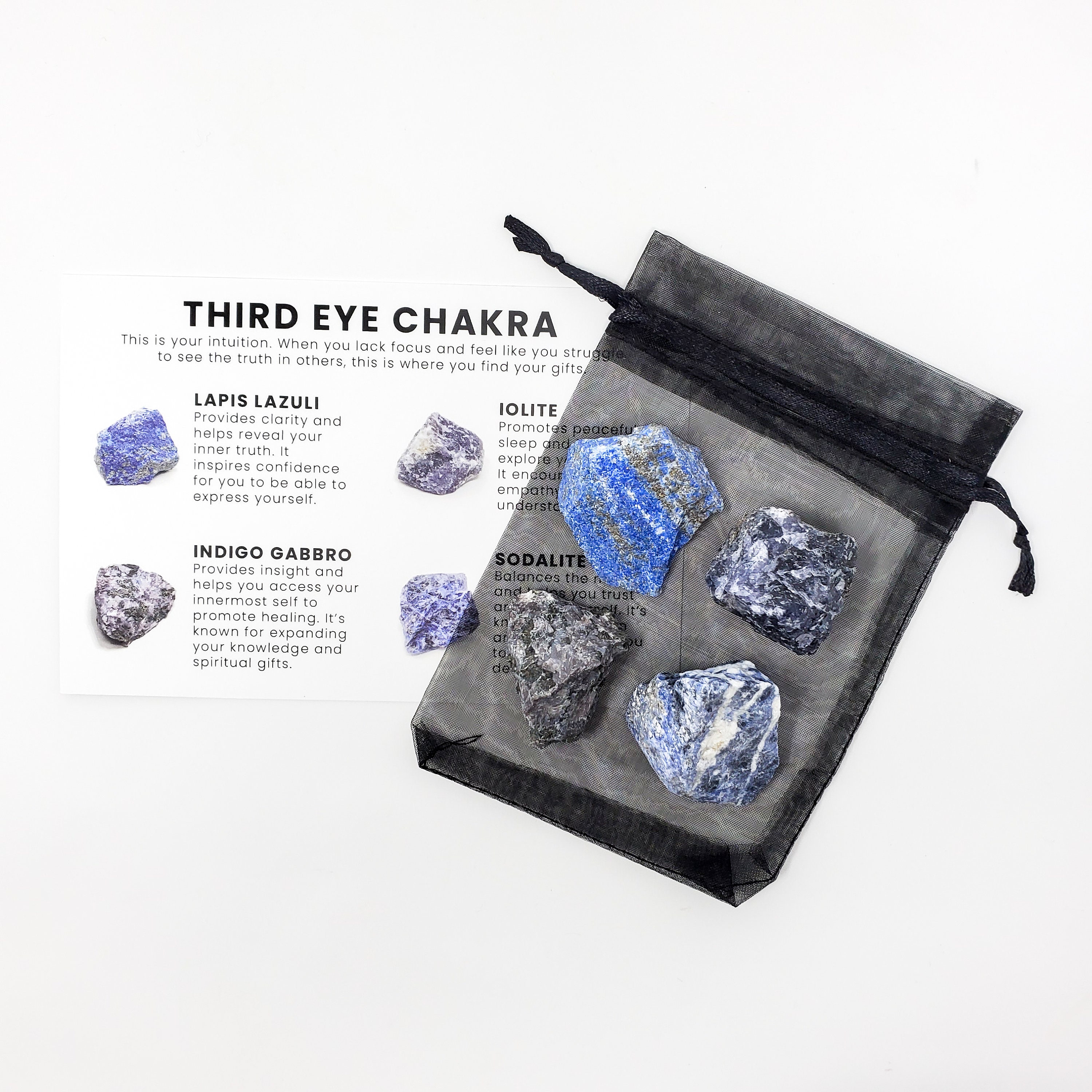 Third Eye Chakra Raw Crystal Set Raw Crystals Crystal - Etsy