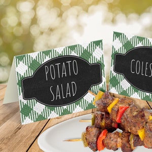 BBQ Party Printable Food Labels, Wedding Shower Food Tent Card ...