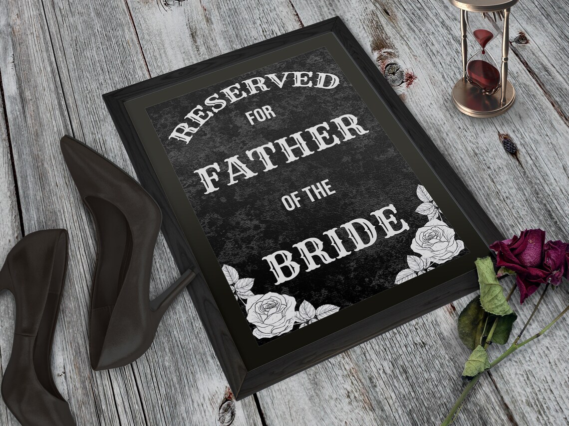 Gothic Wedding Reserved Sign Vintage Printable Dark Wedding Table Sign ...