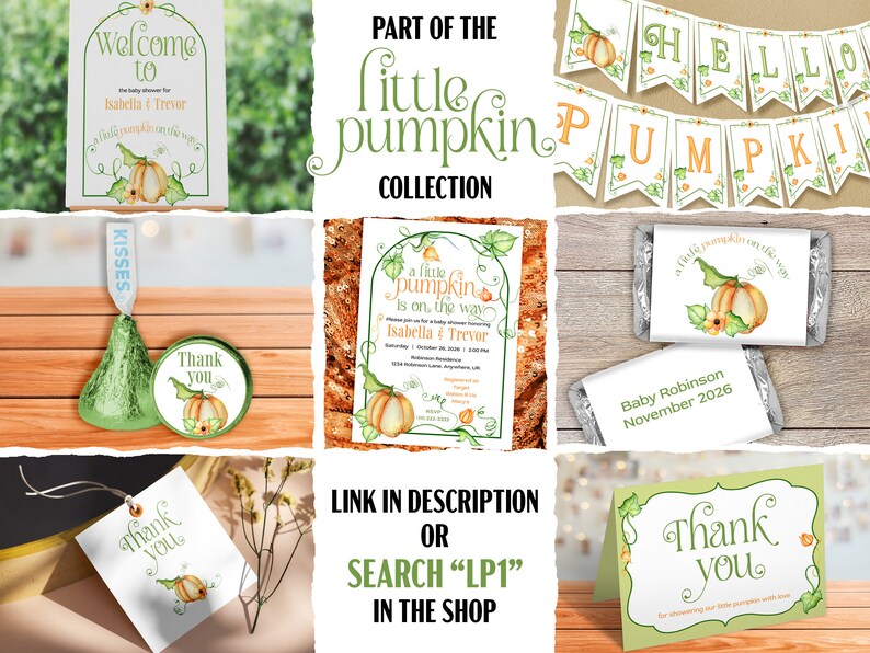 Printable Little Pumpkin Baby Shower Bunting Gender Neutral Welcome ...