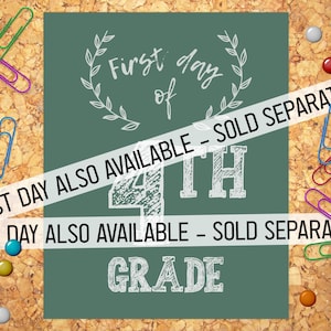 Last Day of School Chalkboard Photo Prop Printable Sign, Reusable Chalk ...