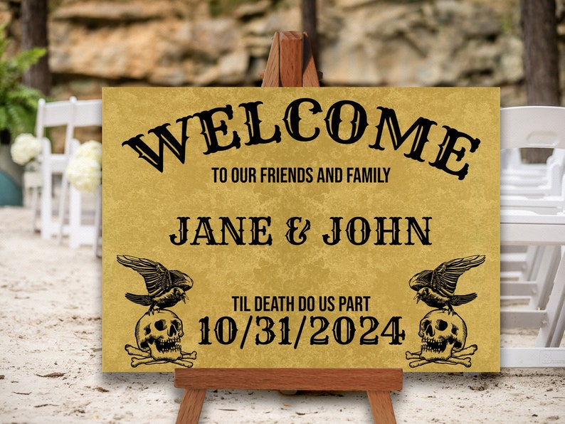 Printable Gothic Wedding Welcome Sign Vintage Wedding - Etsy