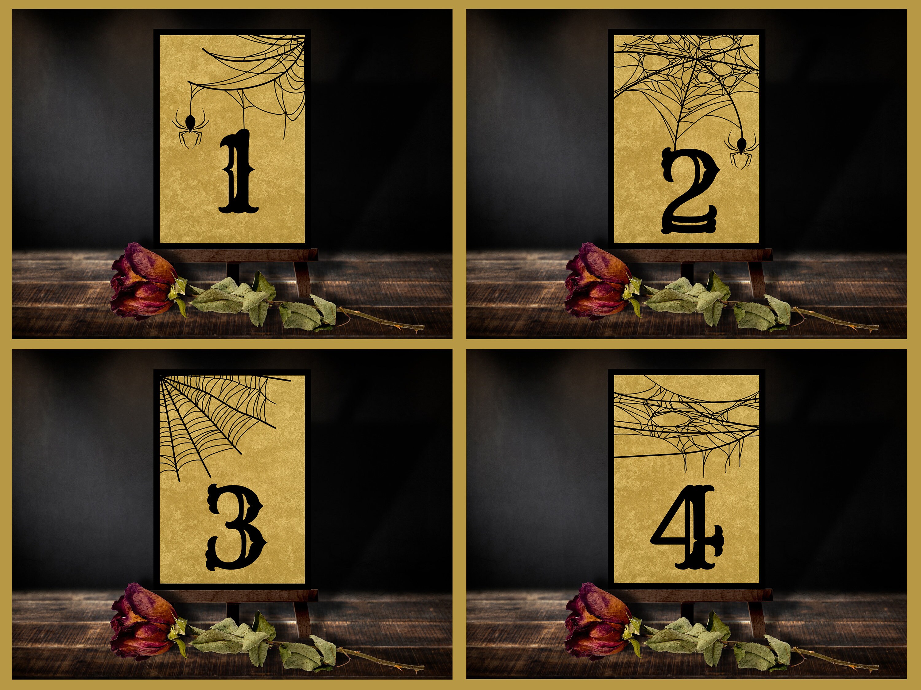 Printable Gothic Wedding Table Numbers Alternative Dark Wedding ...