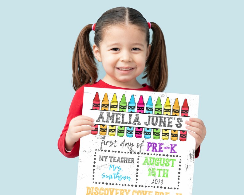 First & Last Day of School Marker Board Photo Prop, Reusable Printable ...