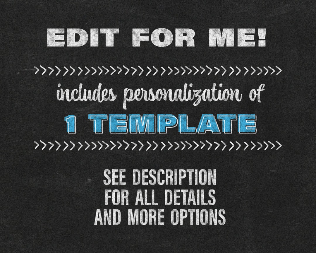 Edit Template for Me, Personalize Your Template, Customization Add On ...