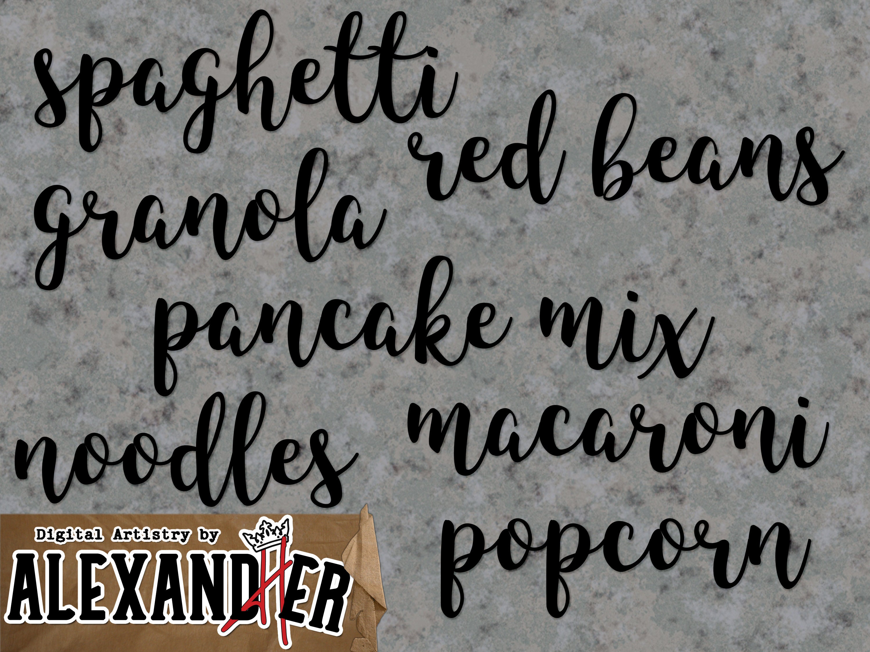 Printable Cursive Kitchen Pantry Label Bundle Food Storage Container ...