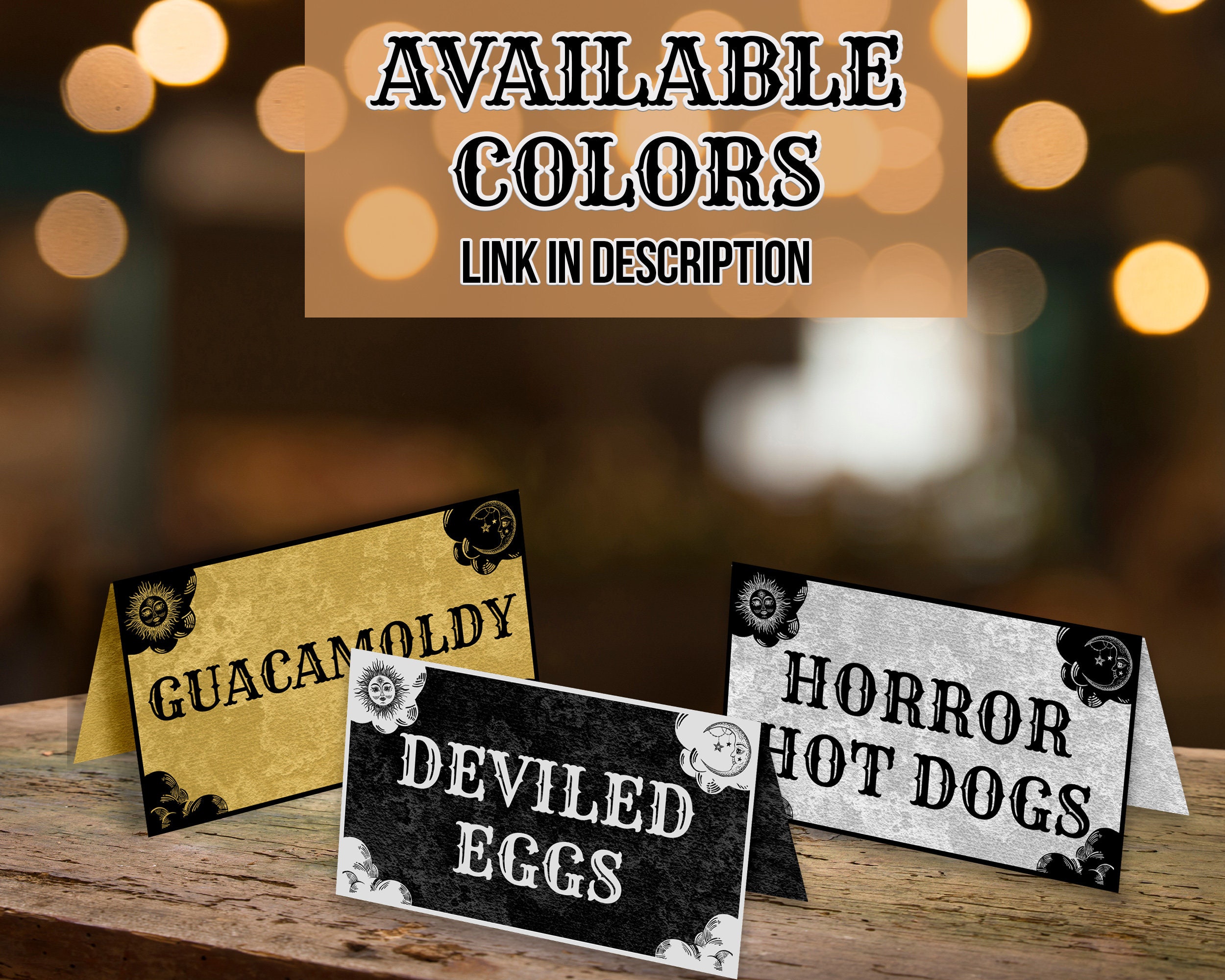 Ouija Board Halloween Wedding Food Label Editable Gothic Wedding Buffet ...