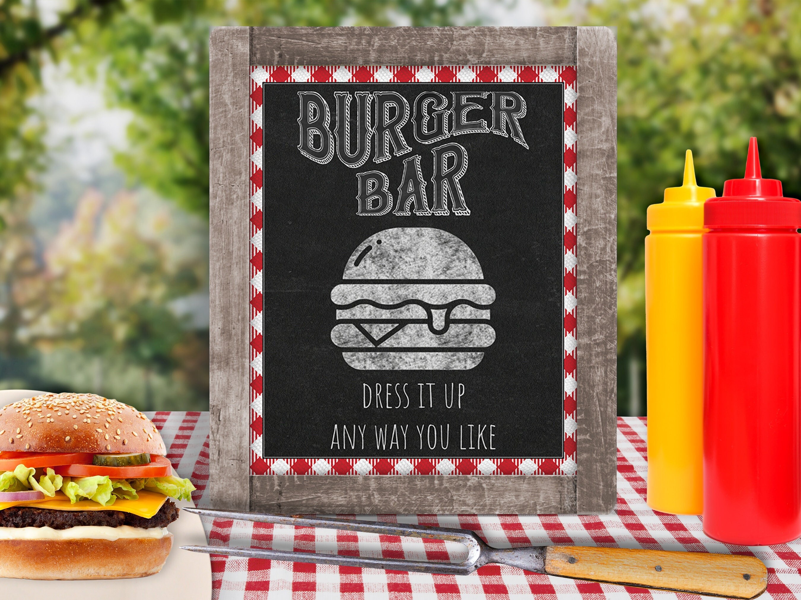 I Do BBQ Party Burger Bar Sign, Printable Wedding Shower Sign, Backyard ...