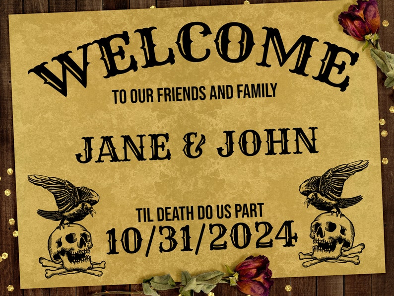 Printable Gothic Wedding Welcome Sign Vintage Wedding - Etsy