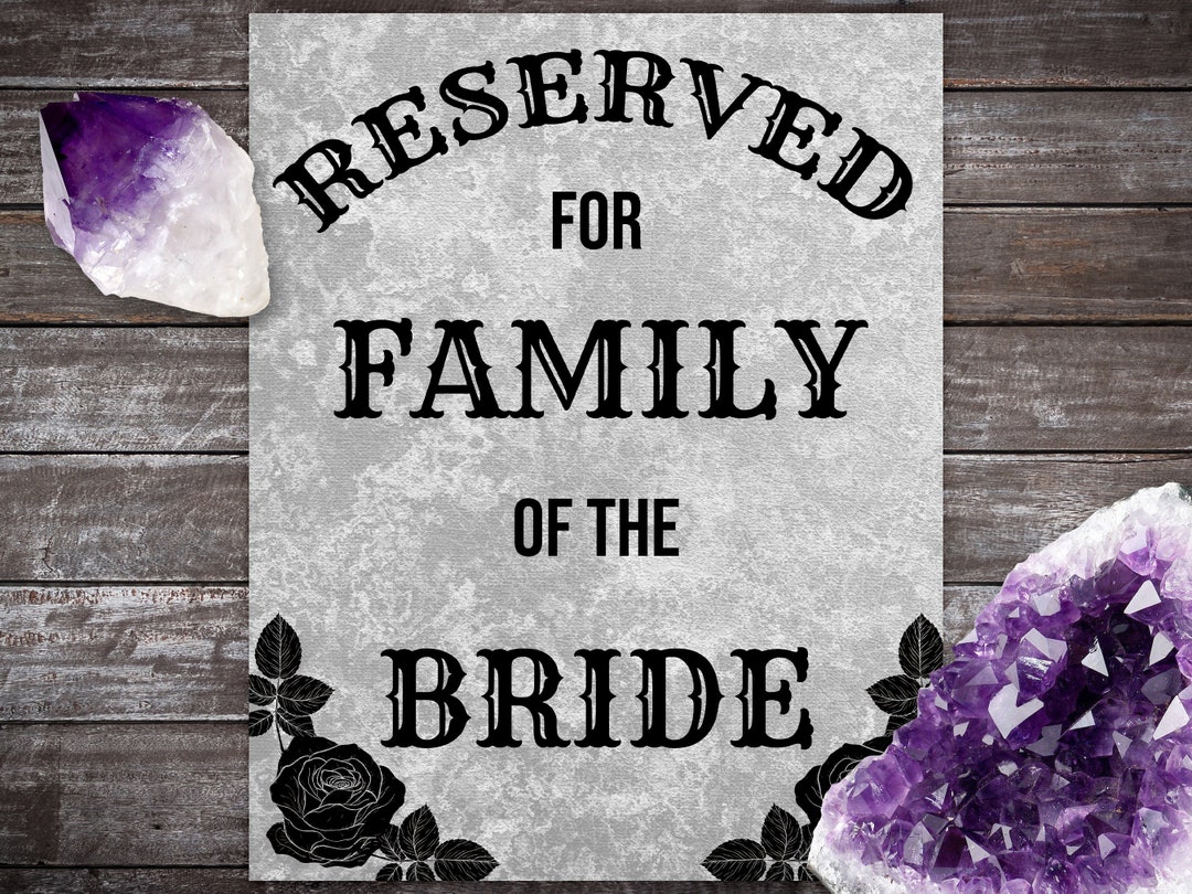 Gothic Wedding Reserved Sign Printable Vintage Wedding Sign Editable ...