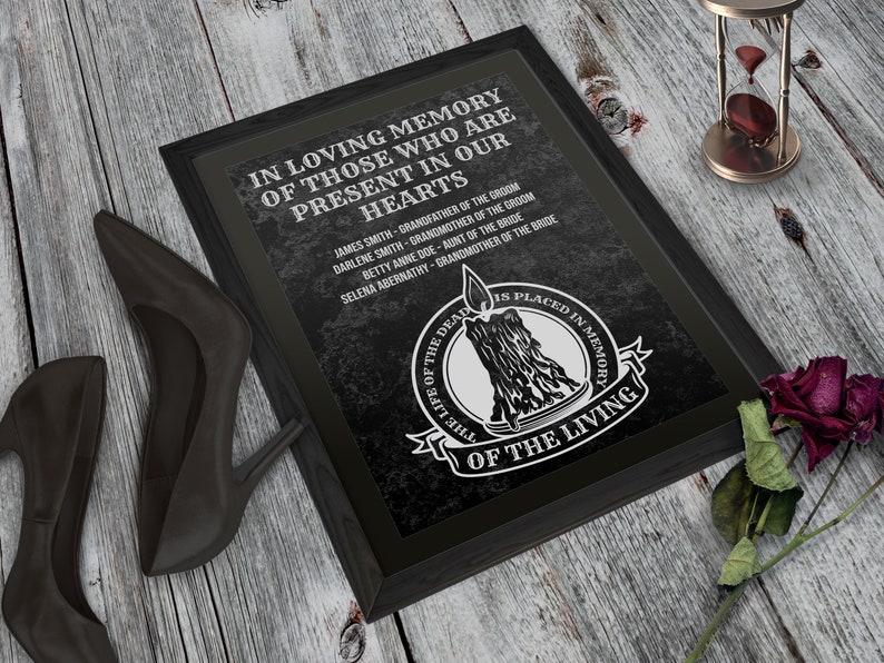 Gothic Wedding Memorial Sign Printable Vintage Reception Table - Etsy