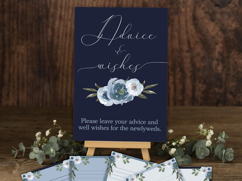 Modern Wedding Reception Advice Sign, Editable Advice Card Template ...