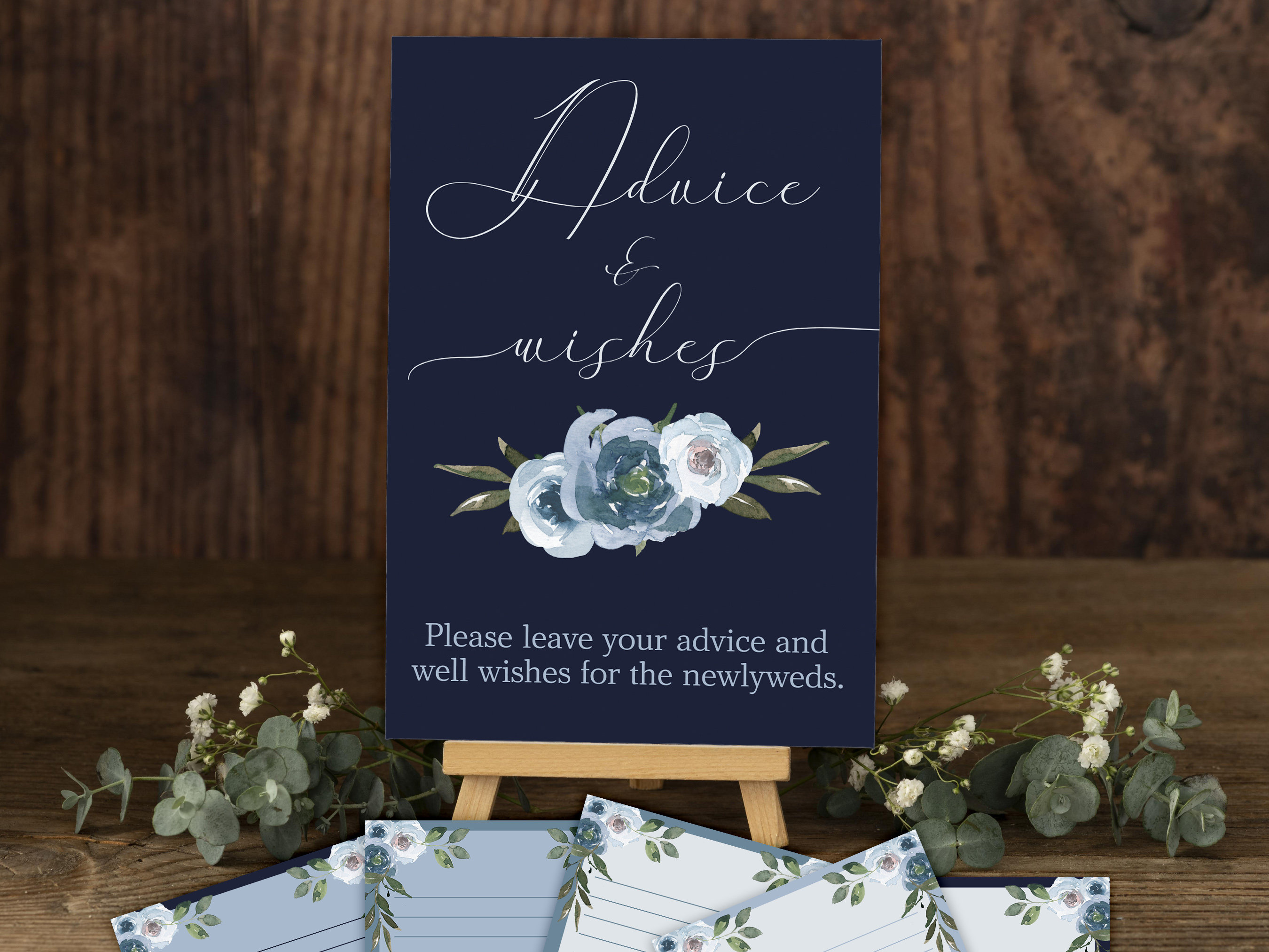Modern Wedding Reception Advice Sign, Editable Advice Card Template ...