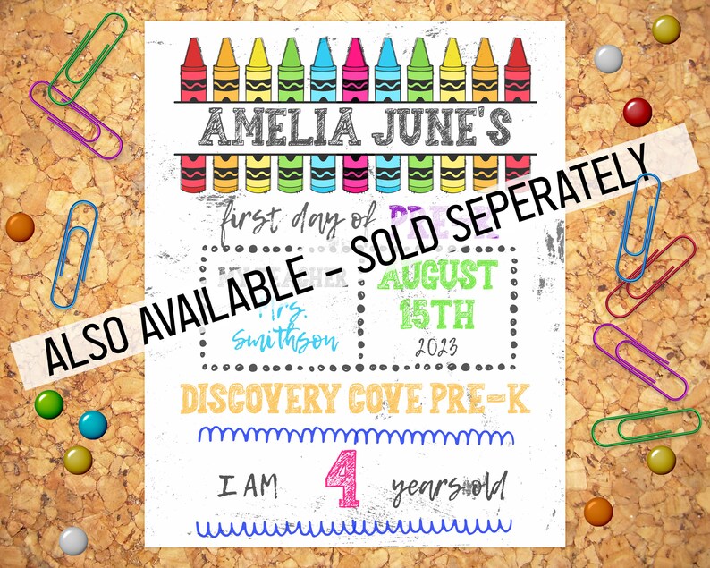 First & Last Day of School Chalkboard Photo Prop Reusable Printable End ...