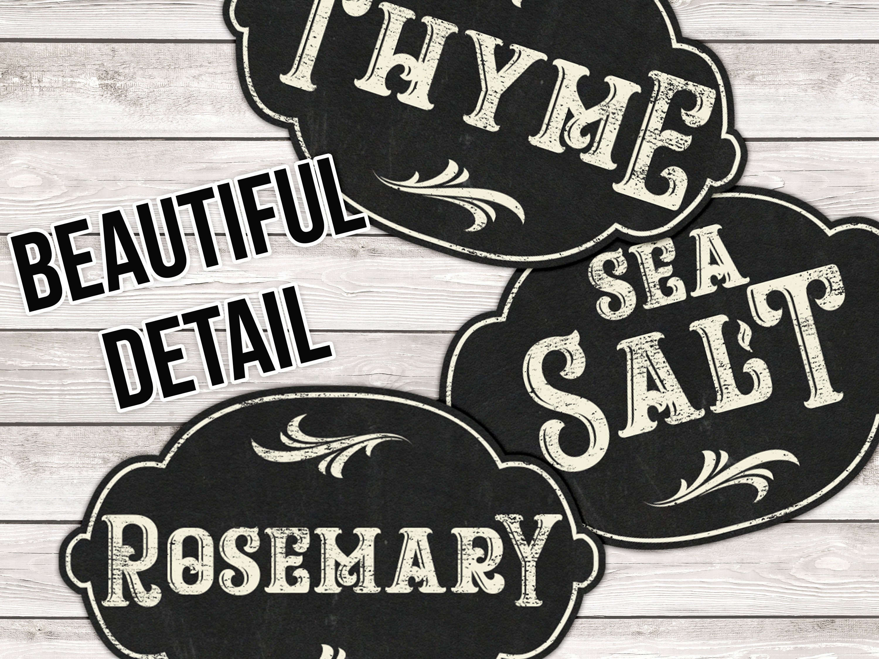 Vintage Chalkboard Spice Labels, Printable Spice Decals, Printable ...
