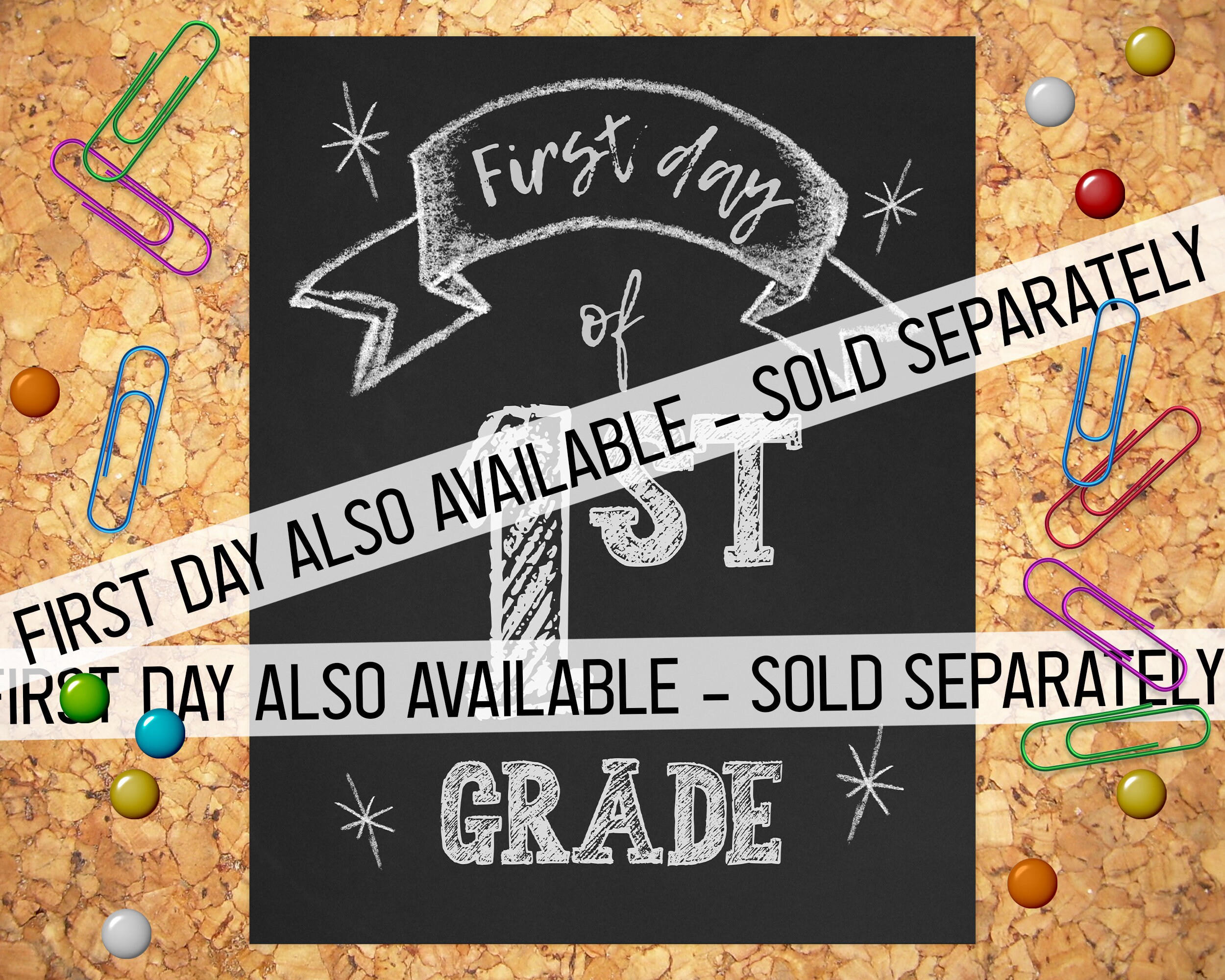 First Day of School Chalkboard Photo Prop Printable Sign, Reusable Back ...
