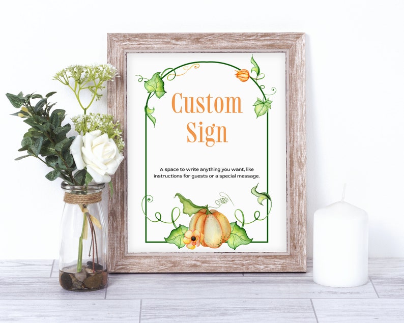 Custom Little Pumpkin Baby Shower Sign Printable DIY Fall Baby Shower ...