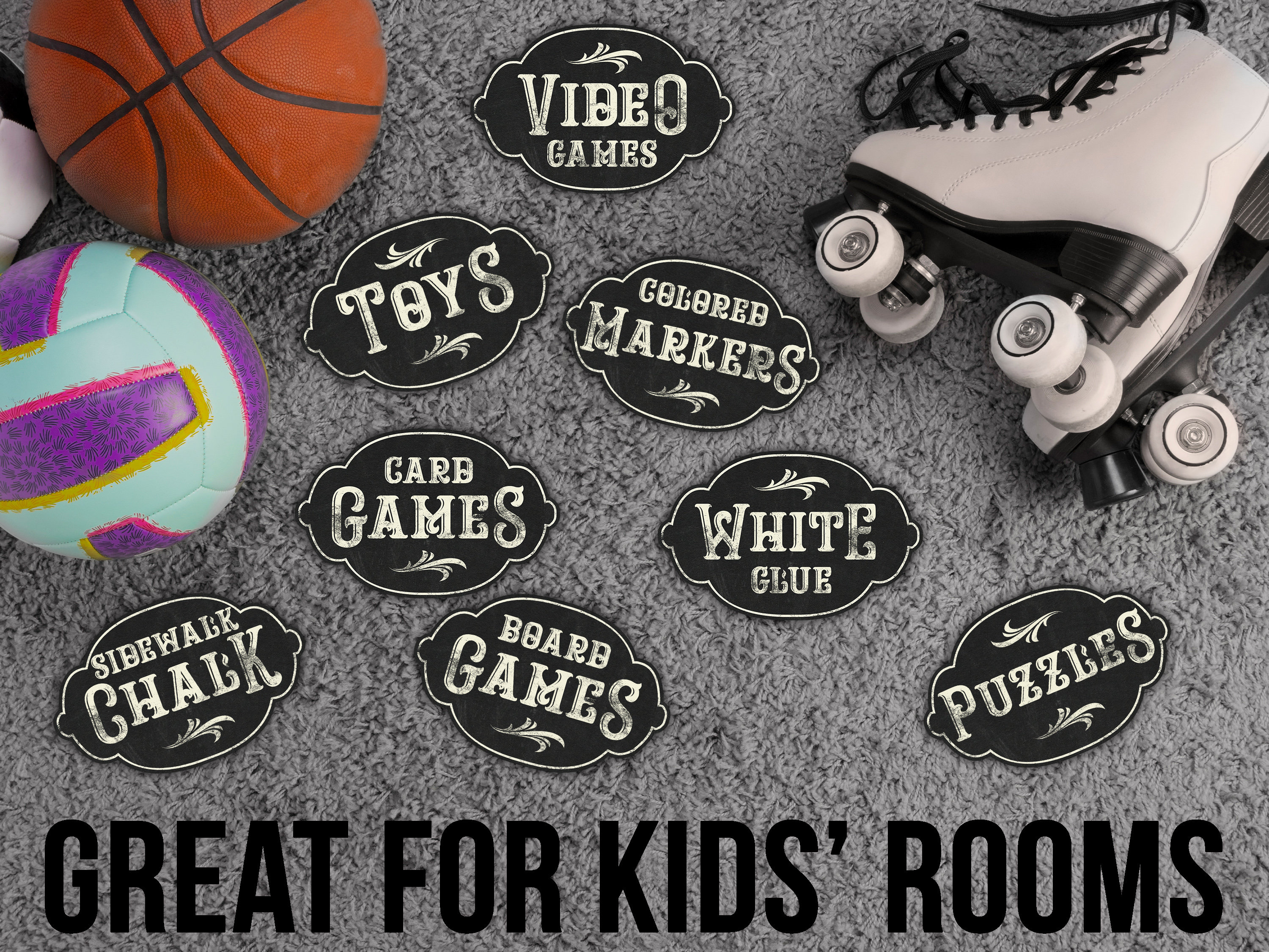 Custom Vintage Chalkboard Printable Labels for Organization Pantry ...