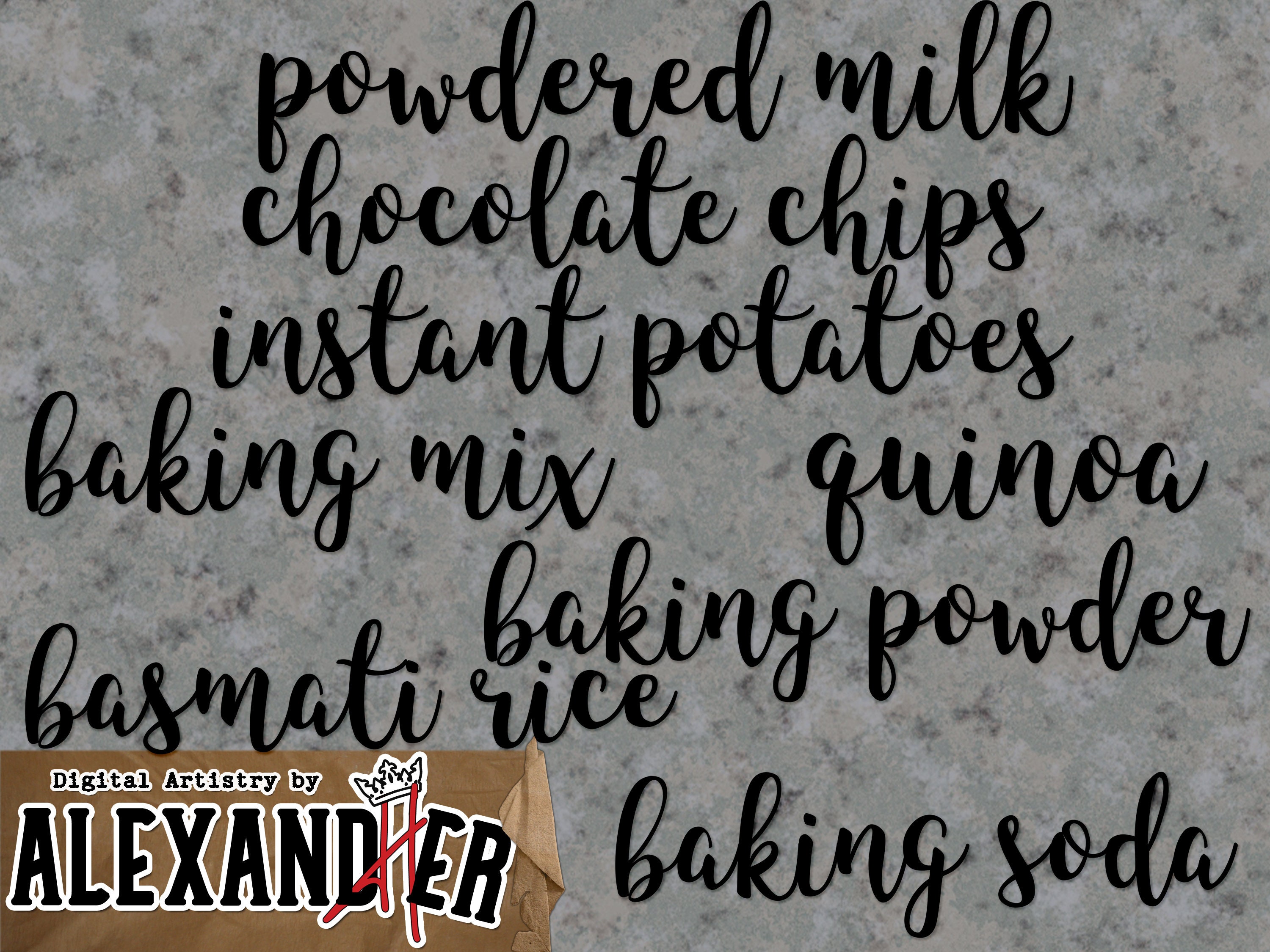 Printable Cursive Kitchen Pantry Label Bundle Food Storage Container ...