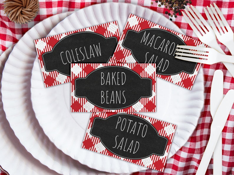BBQ Party Printable Food Labels, Wedding Shower Food Tent Card ...